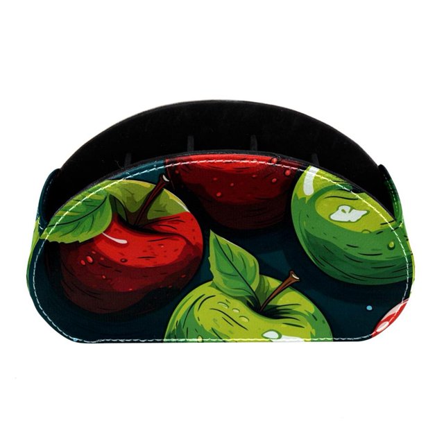 Ownta Apple Pattern Pvc Leather Brush Holder With Five Compartments