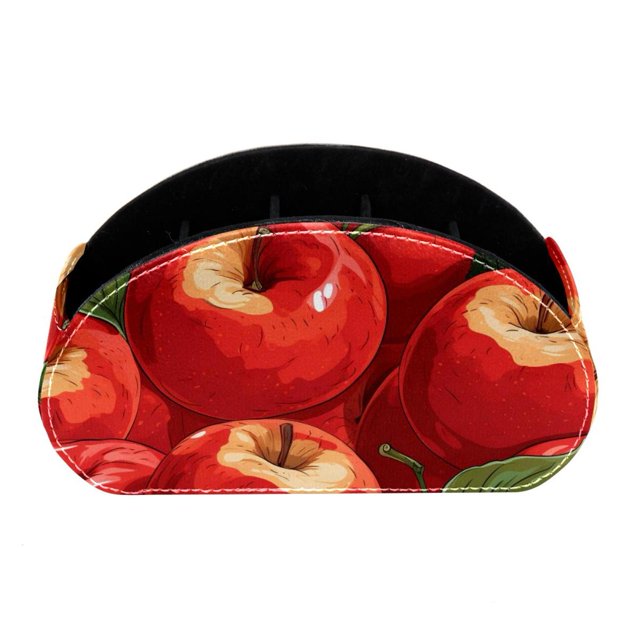 Ownta Apple Pattern Pvc Leather Brush Holder With Five Compartments