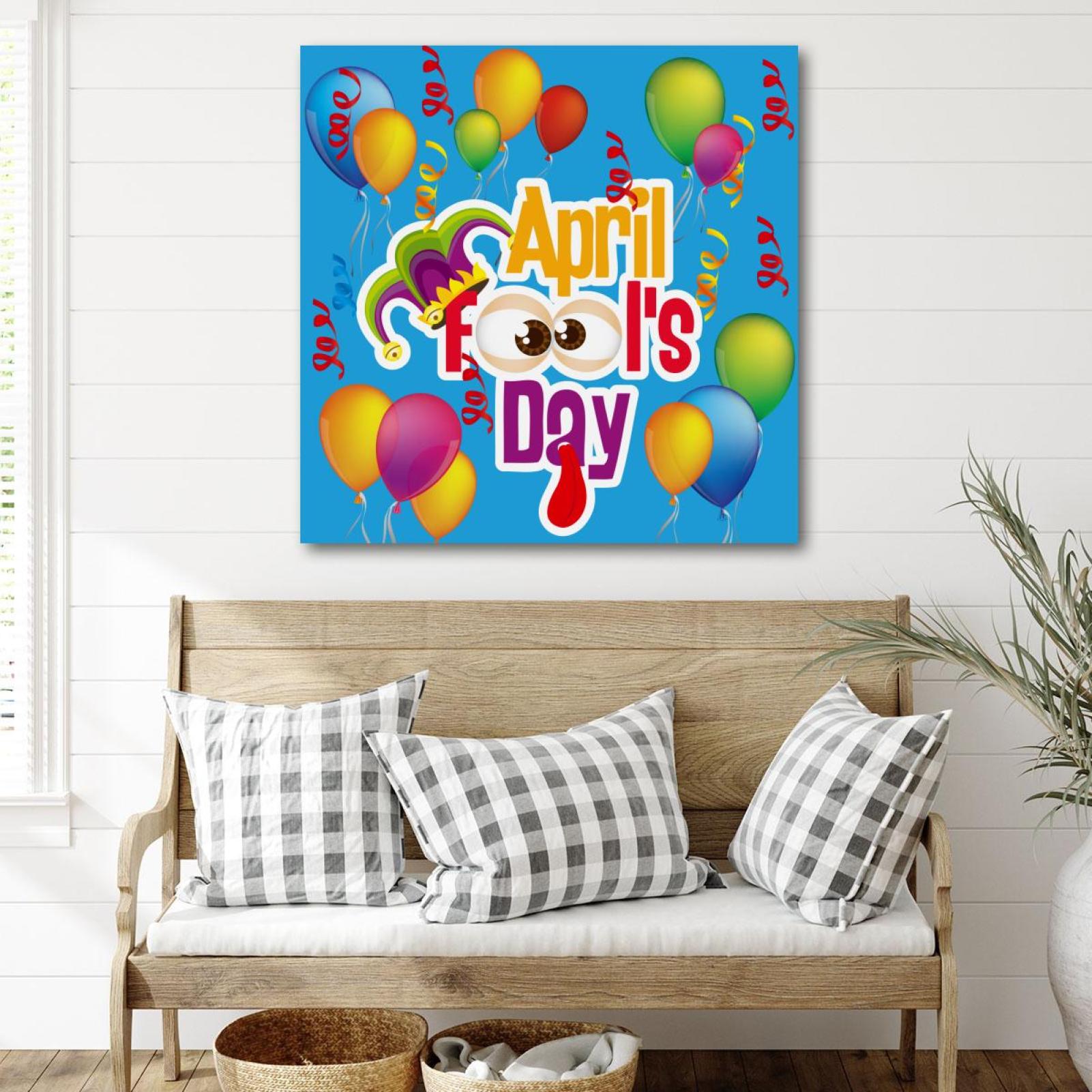 OWNTA April Fools Day Pattern Canvas Wall Art Paintings for Living Room ...