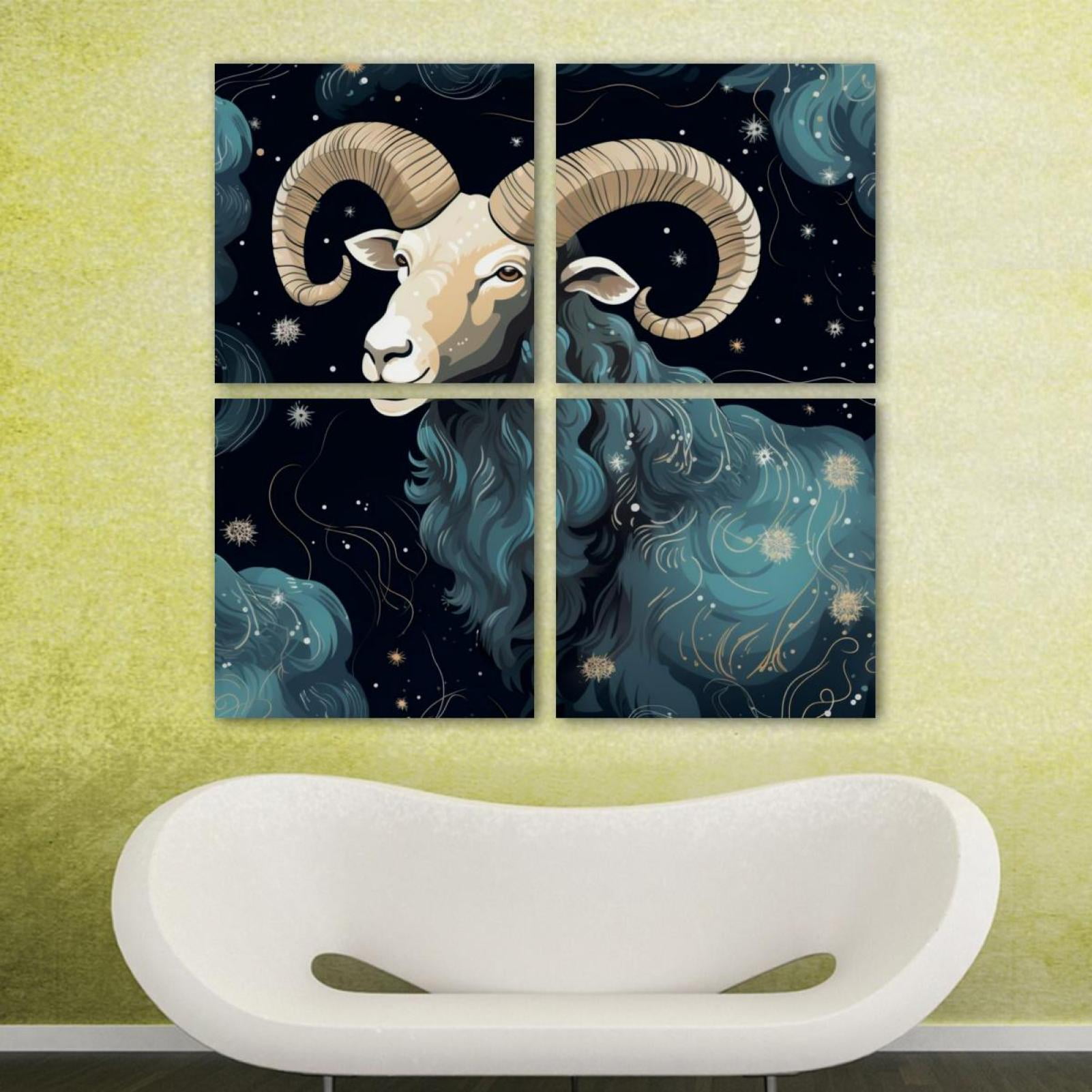 OWNTA Aries Constellation Pattern 4PC Canvas Wall Art Paintings for ...
