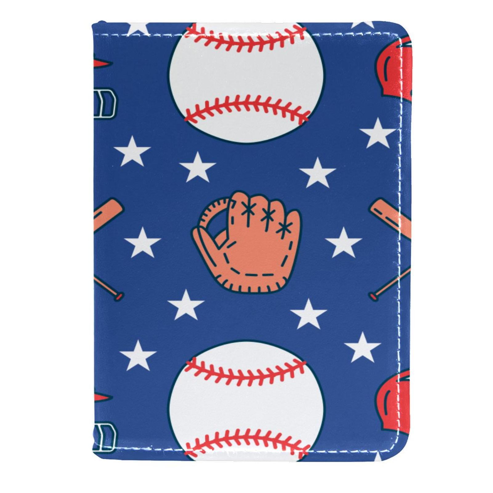 OWNTA Baseball Pattern Stars Pattern PU Leather Passport Wallet - 4.5x6 ...