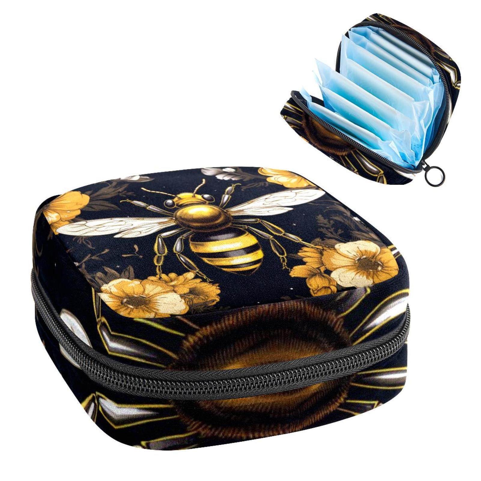 Ownta Bees Pattern Premium Storage Bag Period Purse Pencil Pouch With