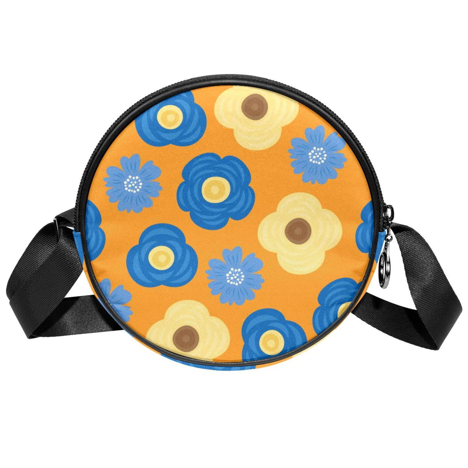 Ownta Blue Yellow Floral Orange Background Pattern Stylish Twill And