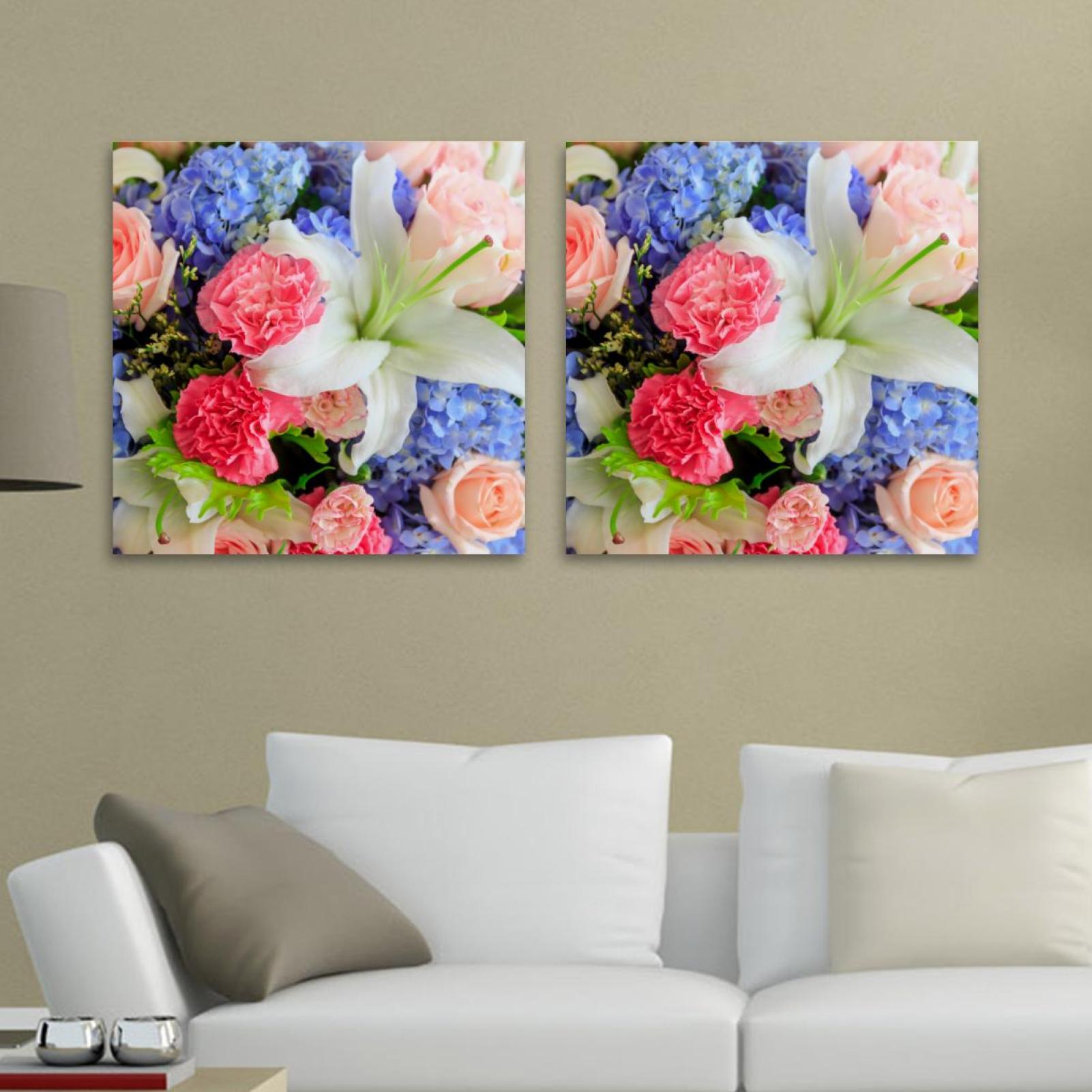 OWNTA Bouquet Wedding Pattern 2PC Canvas Wall Art Paintings for Living ...
