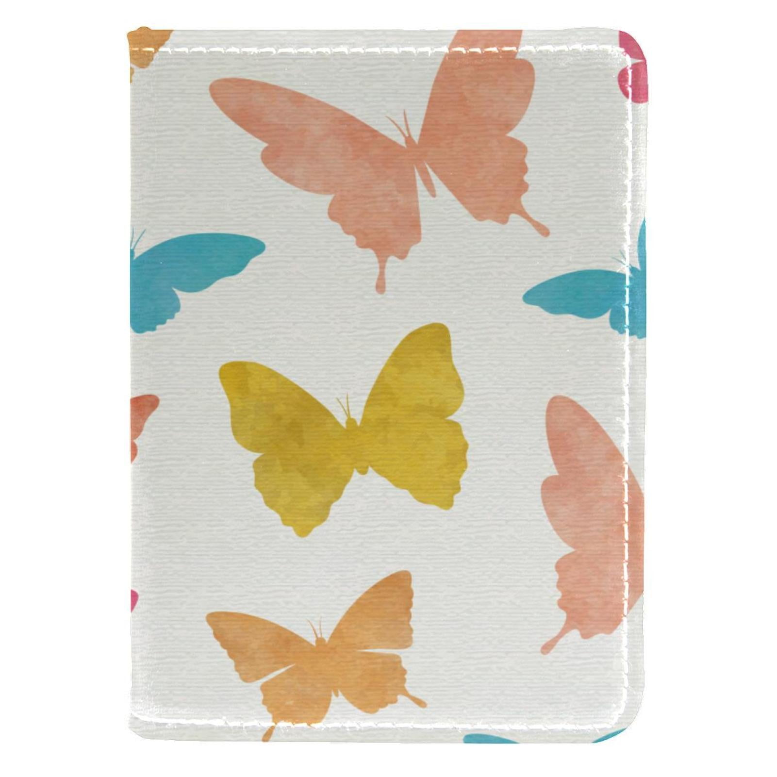 Ownta Butterflies Yellow Blue Orange Pattern Premium Pu Leather