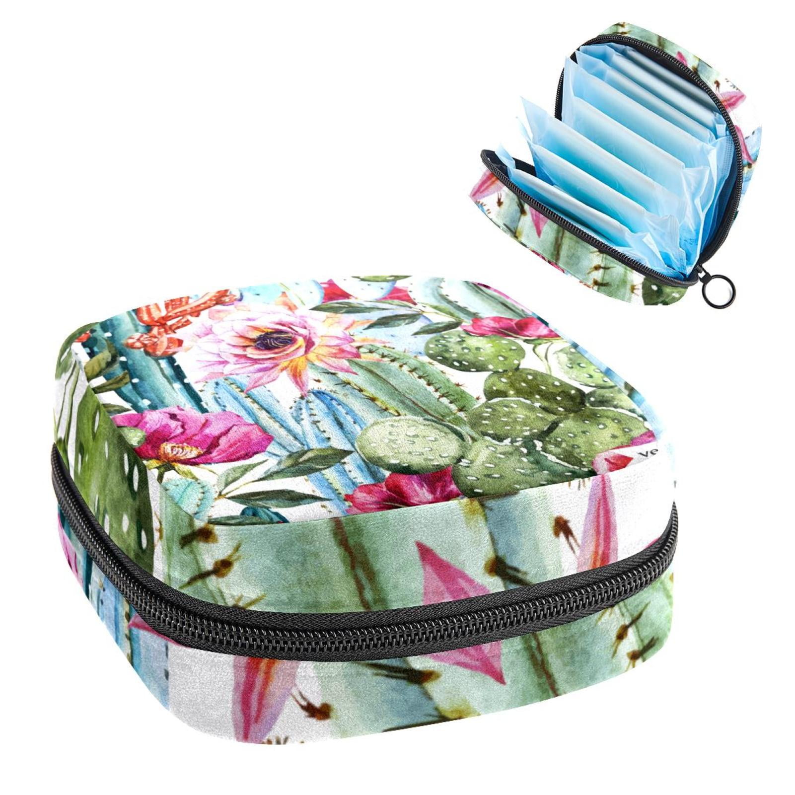 Ownta Cacti Blossom Pattern Premium Storage Bag Period Purse Pencil