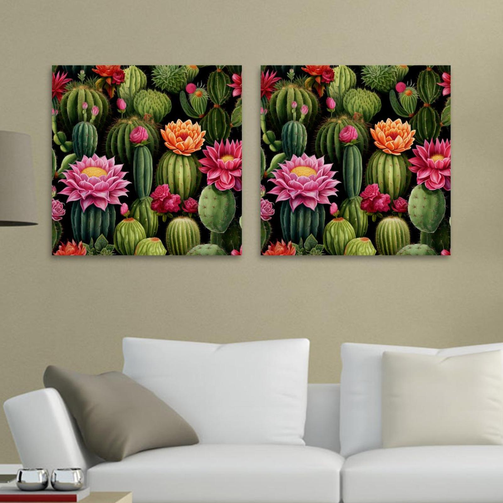 OWNTA Cactus Pattern 2PC Canvas Wall Art Paintings for Living Room ...