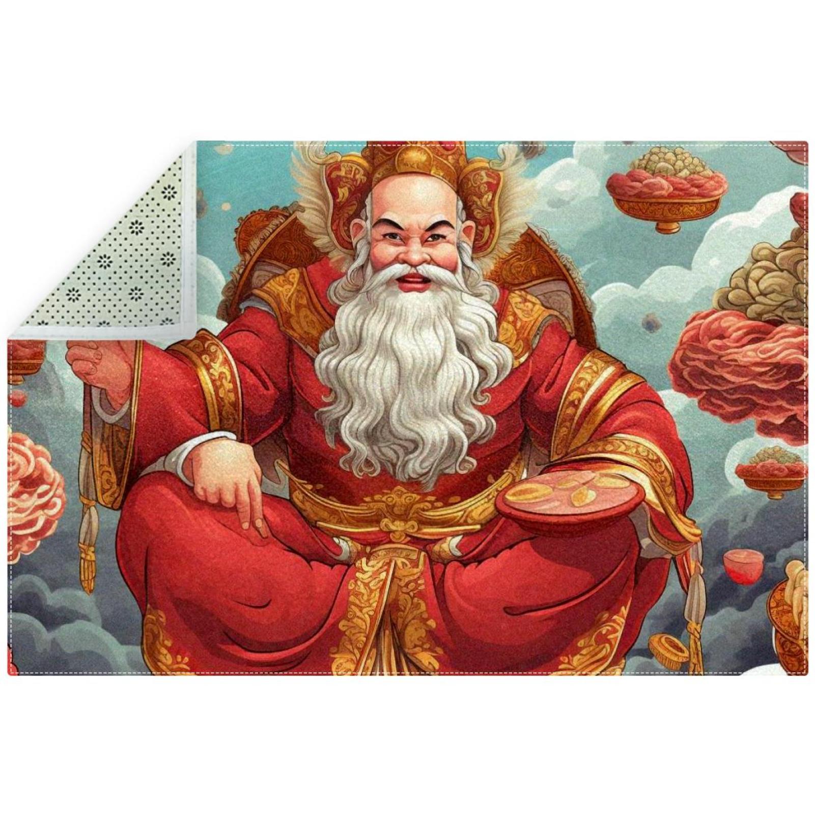 OWNTA Cai Shen Ye Pattern Right-Angle Floor Mat 71x47in - Durable ...