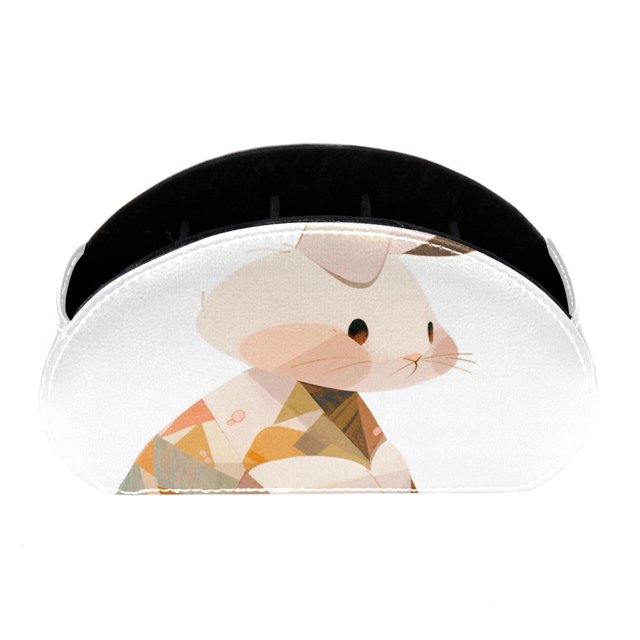 Ownta Cartoon Bunny Pattern Pvc Leather Brush Holder With Five