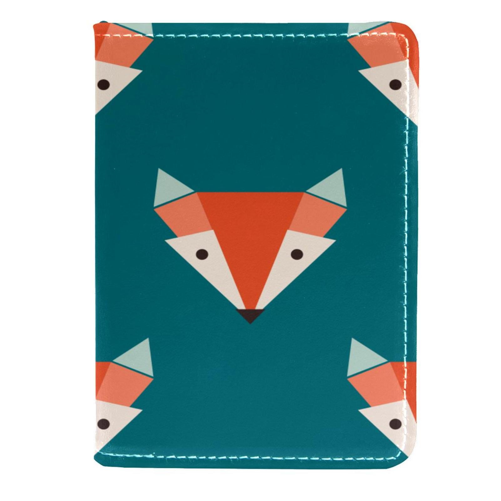 Ownta Cartoon Foxes Head Pattern Pu Leather Passport Wallet 4 5x6 5