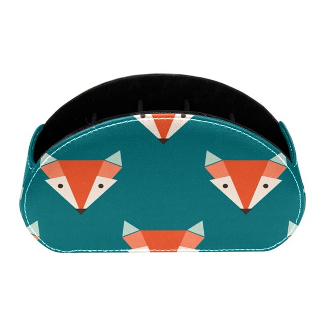 Ownta Cartoon Foxes Head Pattern Pvc Leather Brush Holder With Five
