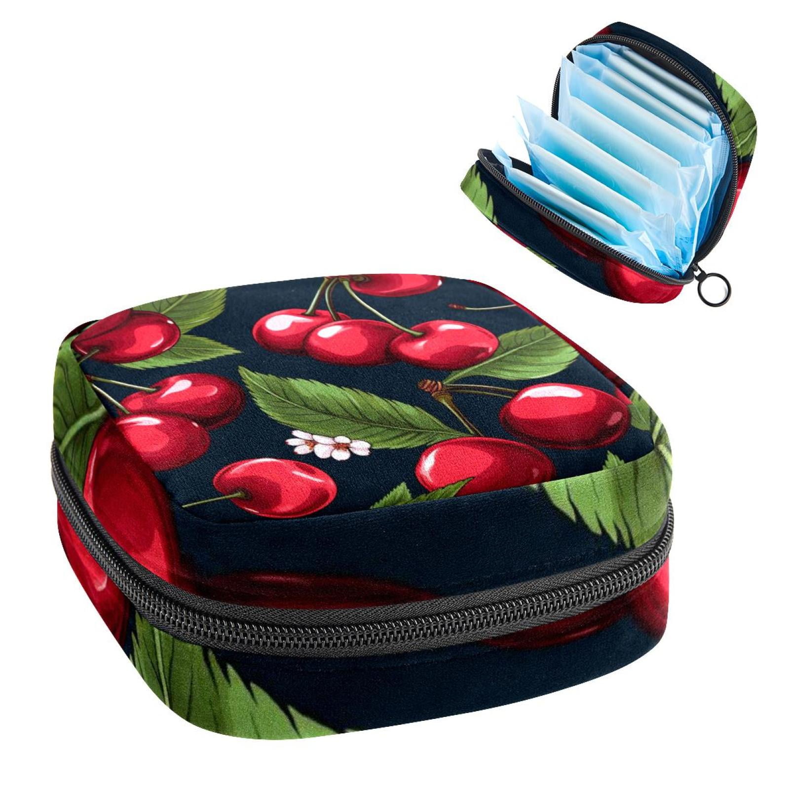 Ownta Cherry Pattern Premium Storage Bag Period Purse Pencil Pouch