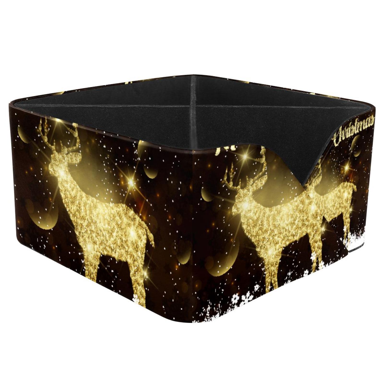 OWNTA Christmas Background with Glittery Deer Elk Pattern Square Pencil ...