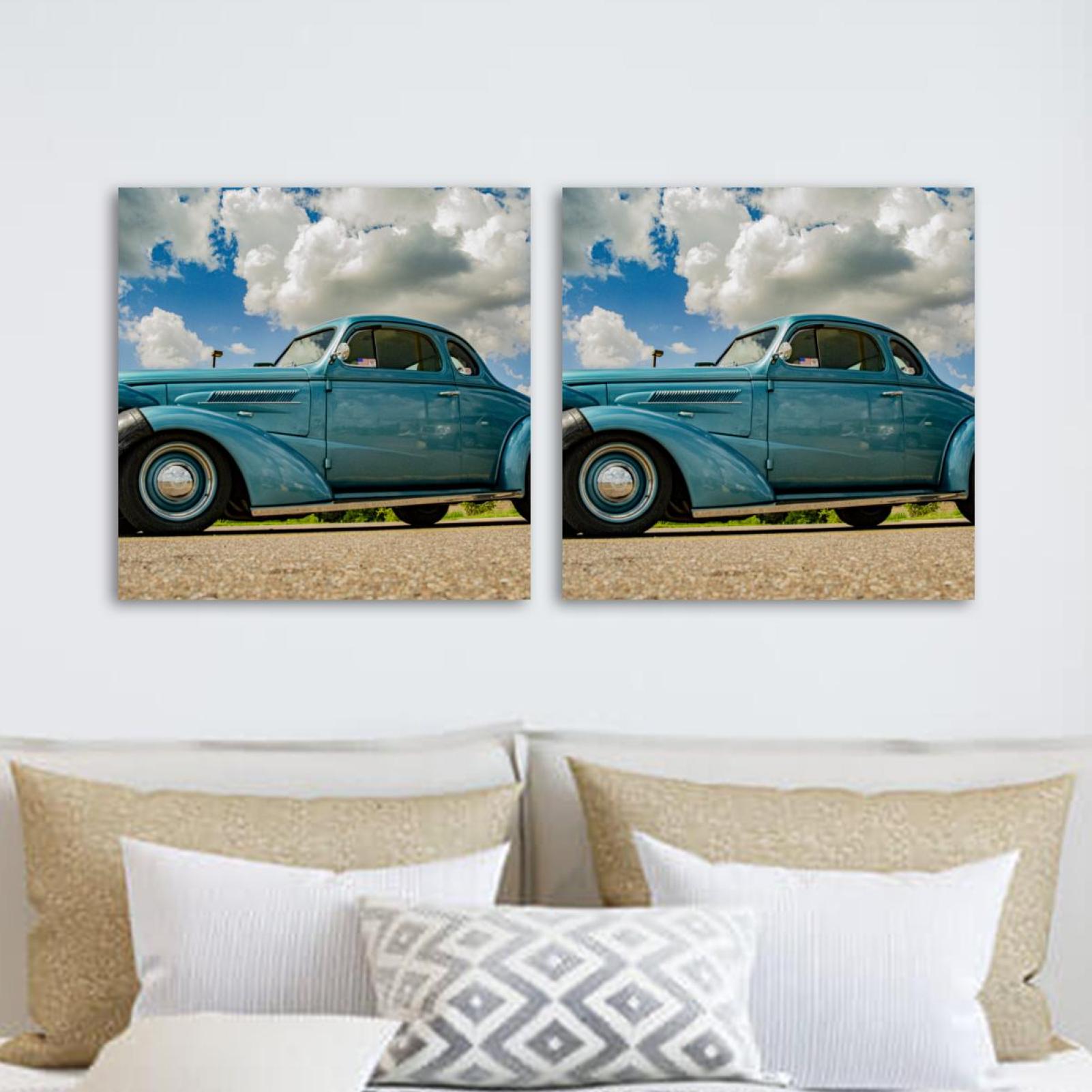 OWNTA Classic Car Vehicle Pattern 2PC Canvas Wall Art Paintings for ...