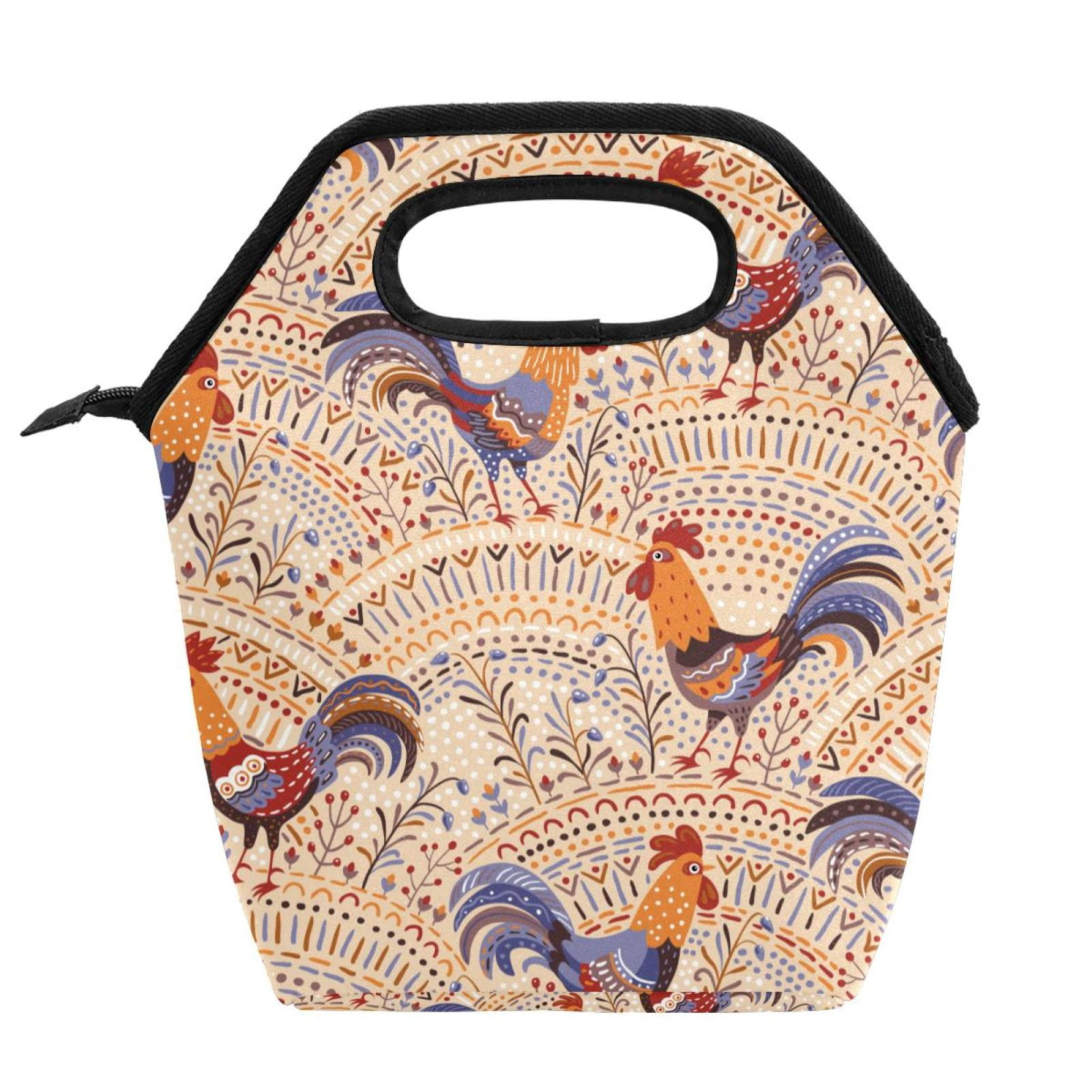 OWNTA Cock and Scale Pattern Meal Bag: Lightweight, Large Capacity Tote ...