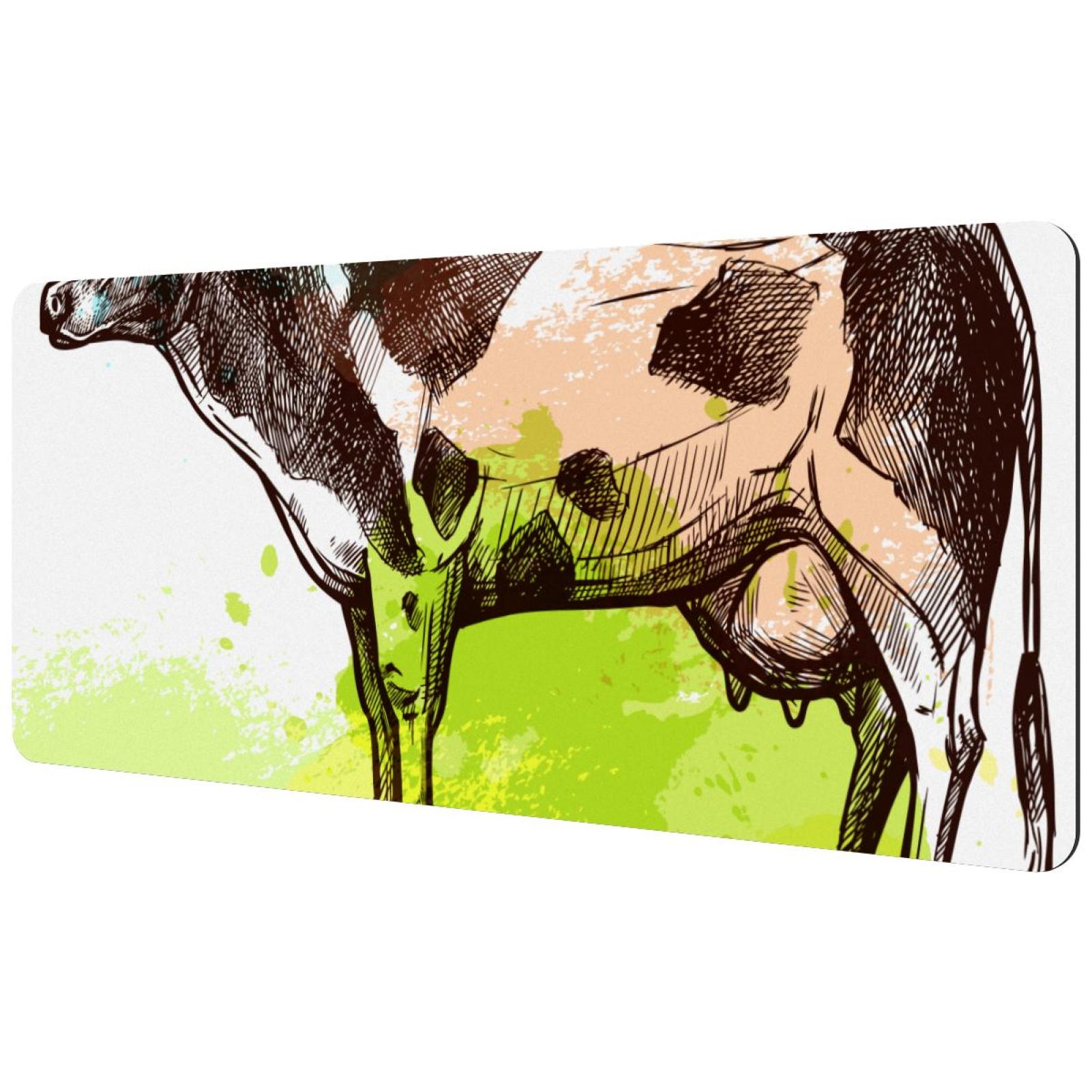 OWNTA Color Hand Drawn Cow-01 Pattern Rectangular Extended Desk Pad ...