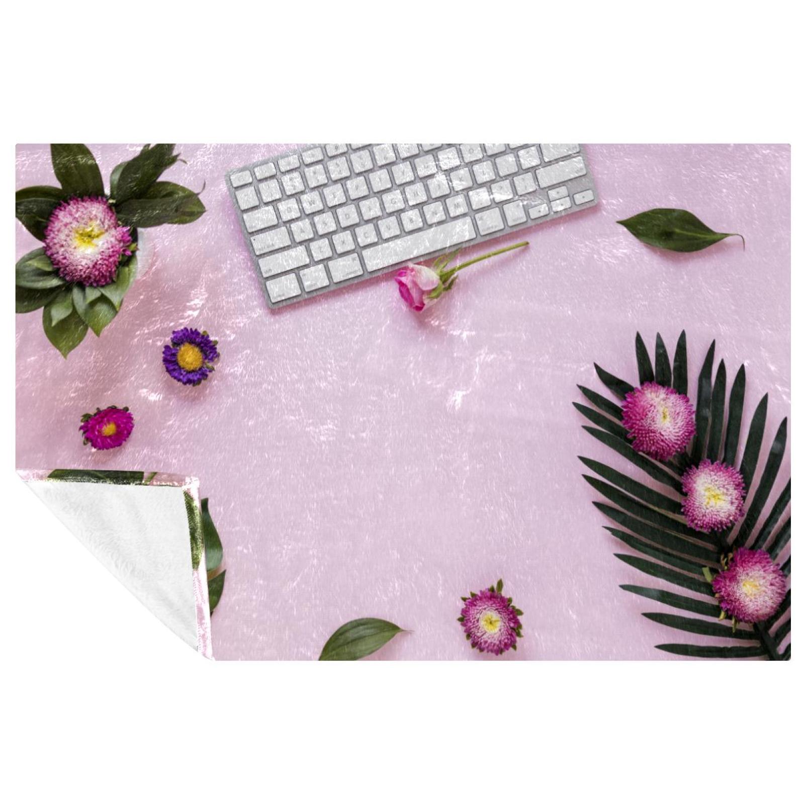 OWNTA Colorful Flowers Keyboard Pink Background Pattern Blanket Bliss ...