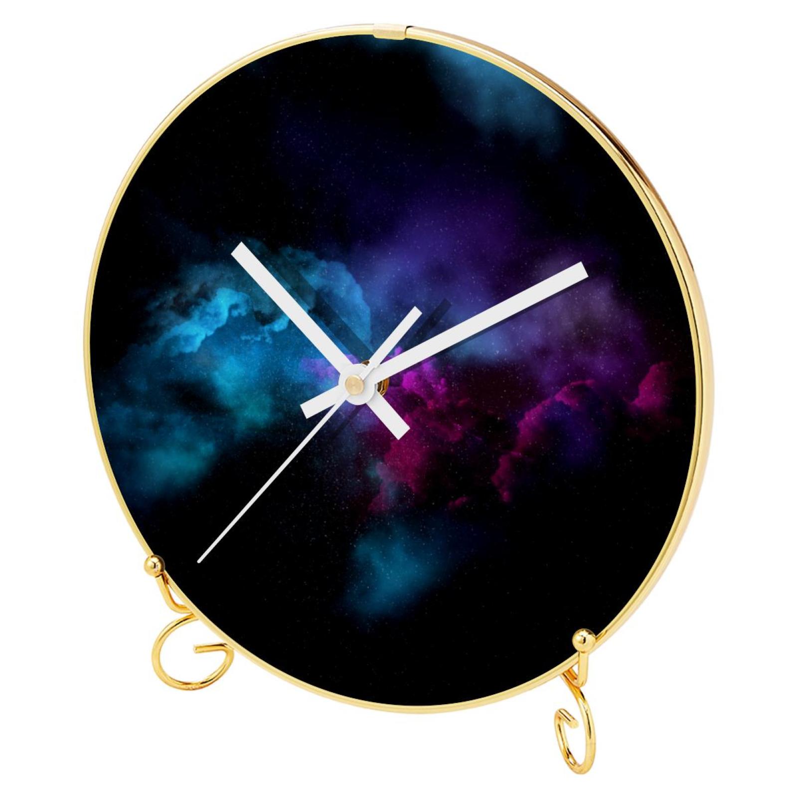 OWNTA Colorful Night Sky Pattern Round Printed Wall Clocks with Hooks ...
