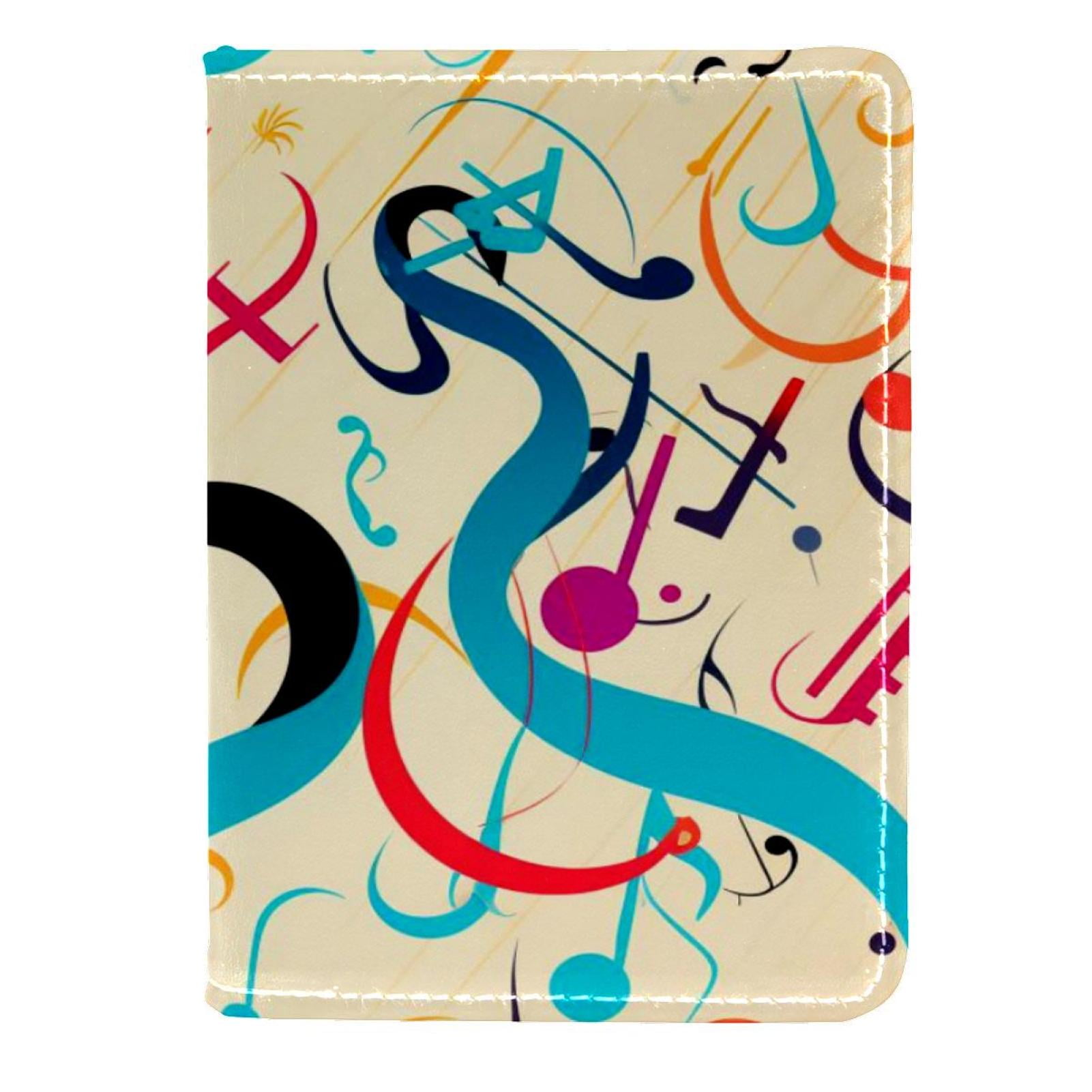 Ownta Colorful Note Pattern Pu Leather Passport Wallet 4 5x6 5 Inches