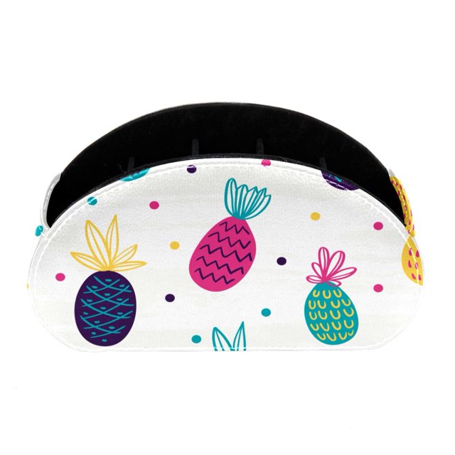 Ownta Colorful Pineapple Pattern Pvc Leather Brush Holder With Five