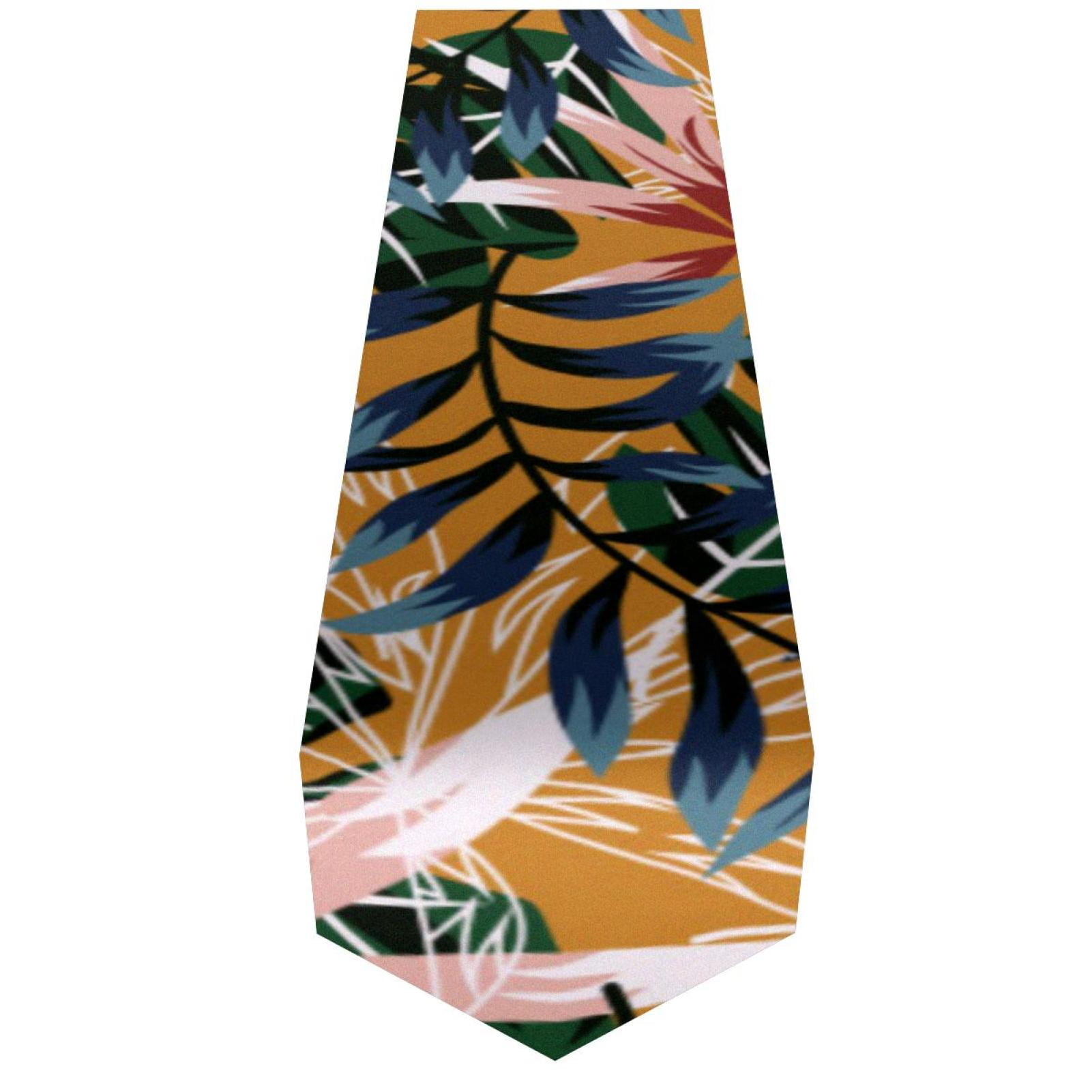 Ownta Colorful Tropical Leaves Plants Pattern Elegant Polyester Table