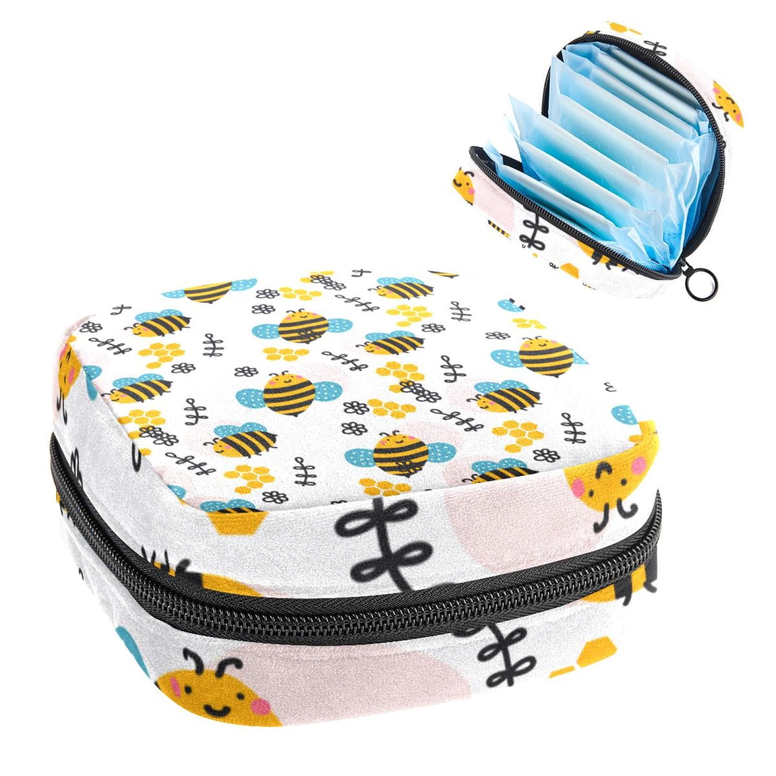 Ownta Cute Cartoon Bee Pattern Pattern Premium Storage Bag Period