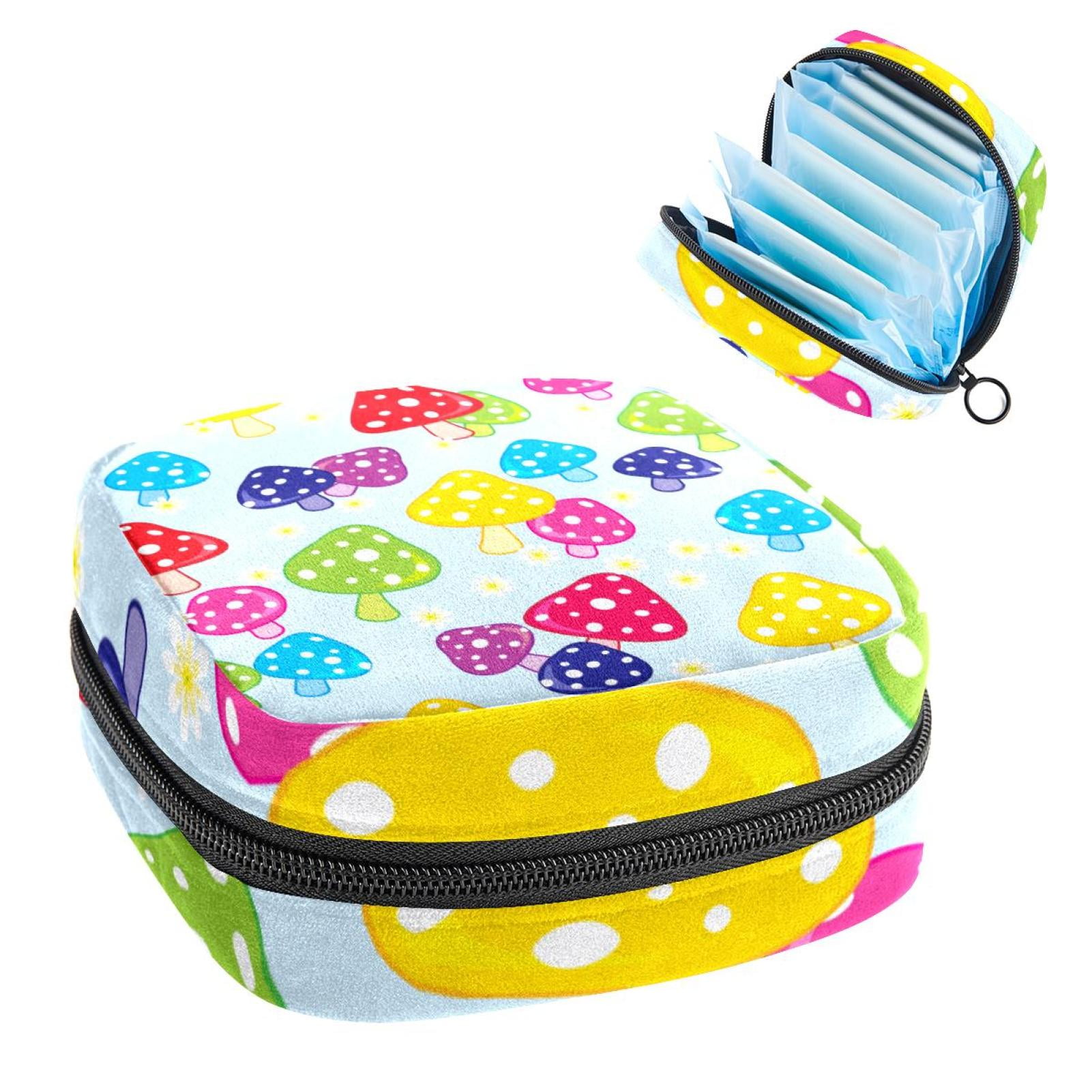 Ownta Cute Cartoon Colorful Mushroom Daisy Pattern Premium Storage Bag