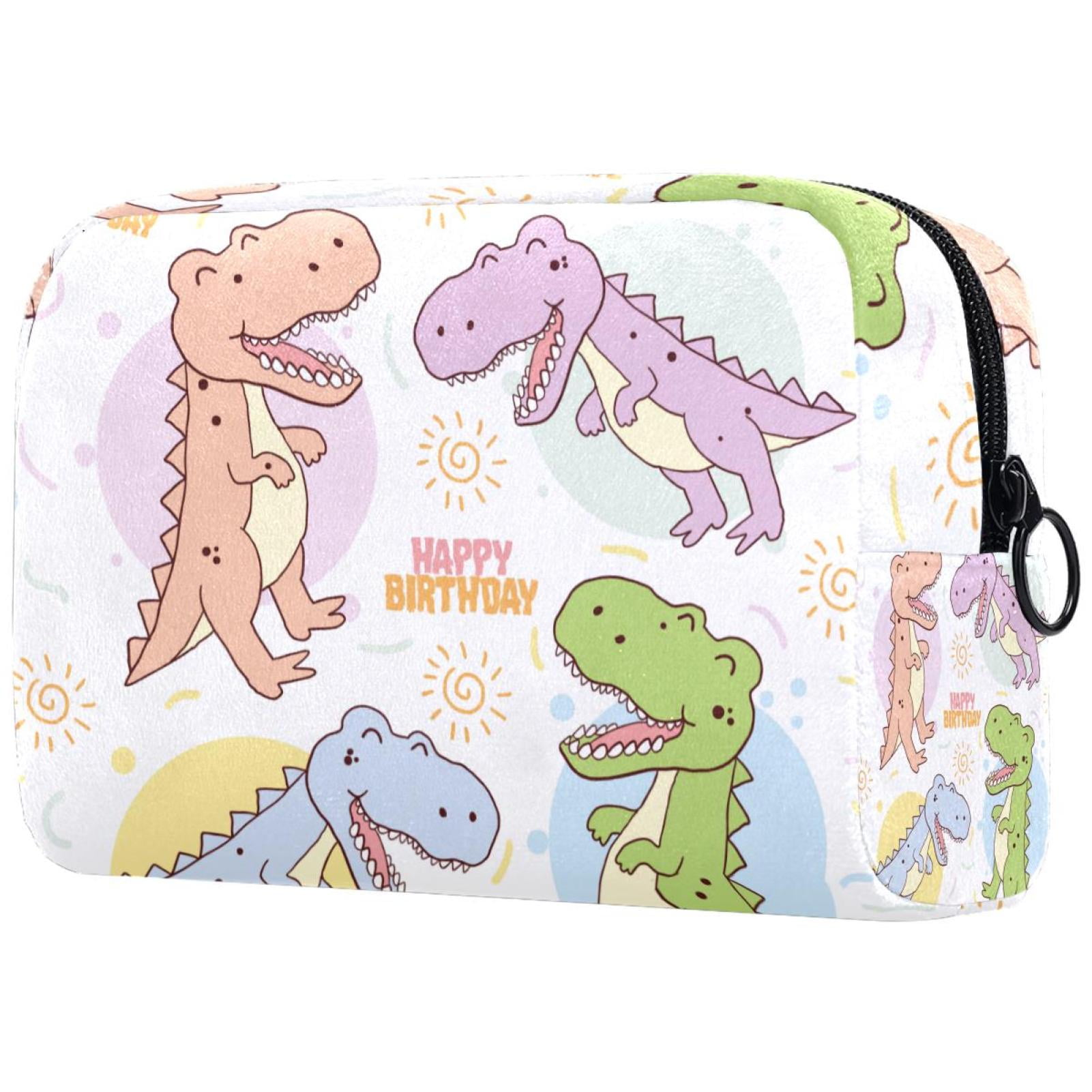 OWNTA Cute Dinosaur T REX Happy Birthday Pattern Makeup Pouch Travel ...
