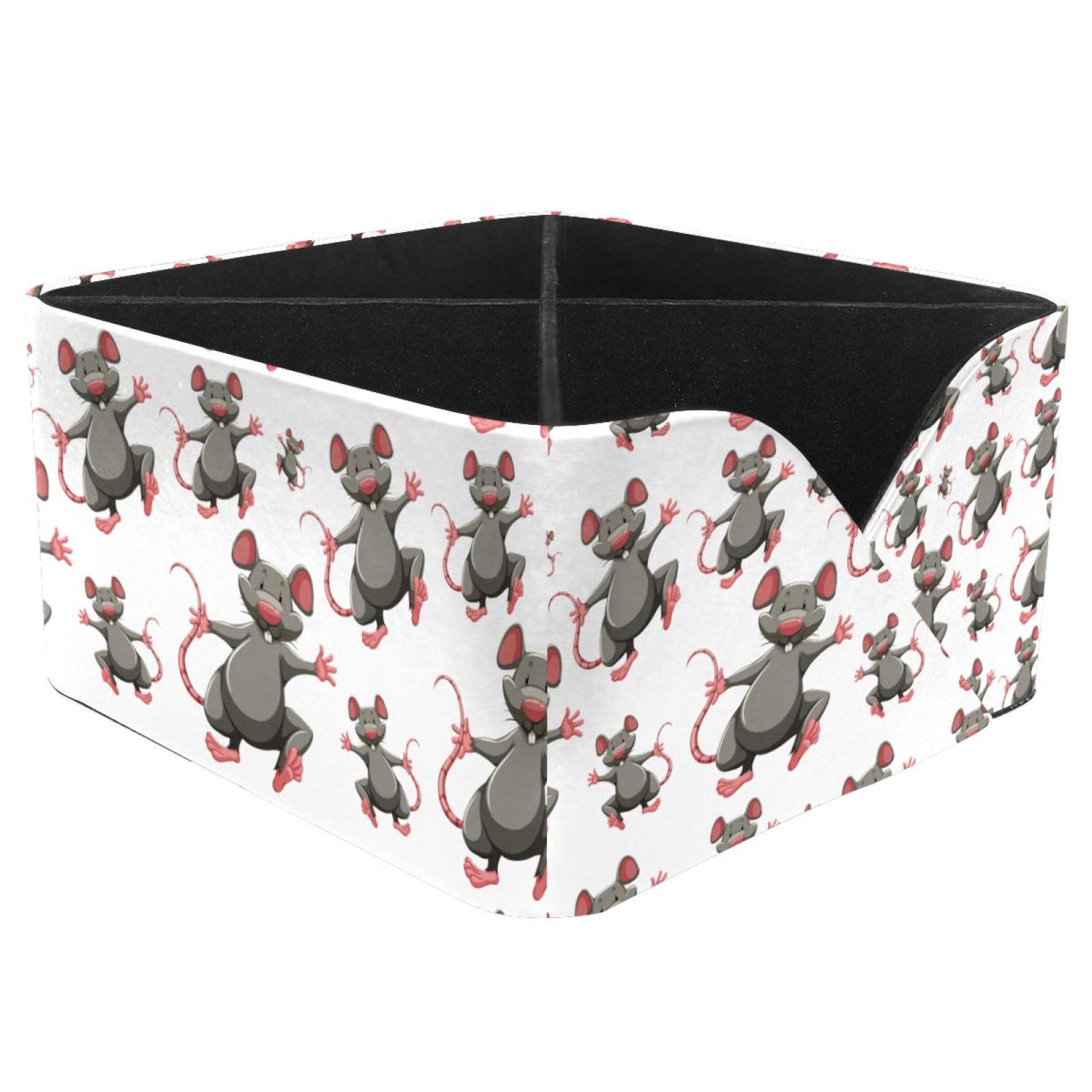 OWNTA Cute Funny Rats Mice Dancing Pattern Square Pencil Storage Case ...