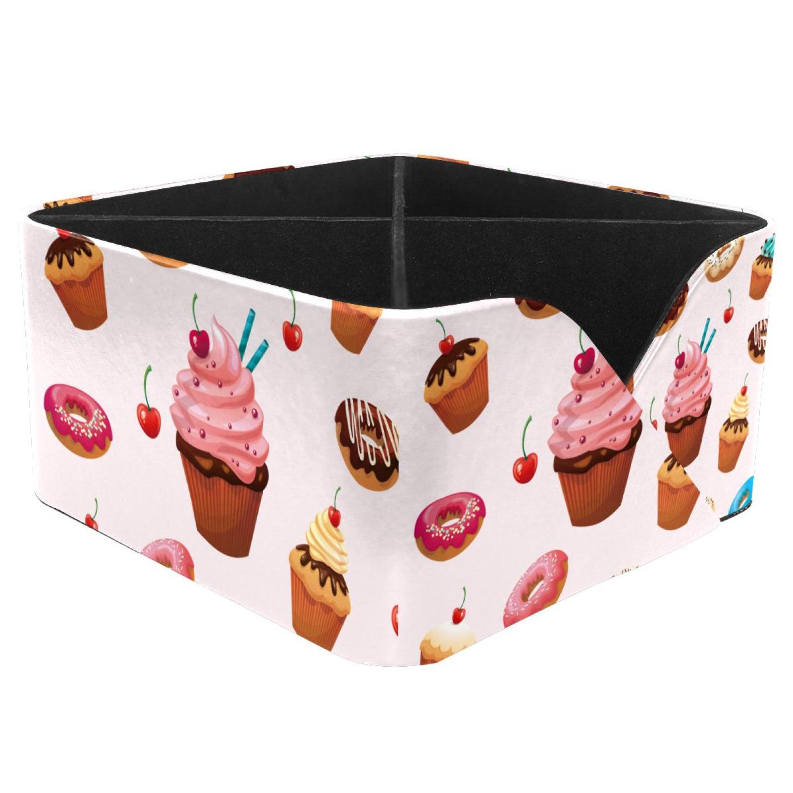 OWNTA Delicious Desserts Donuts Cake Pattern Square Pencil Storage Case ...