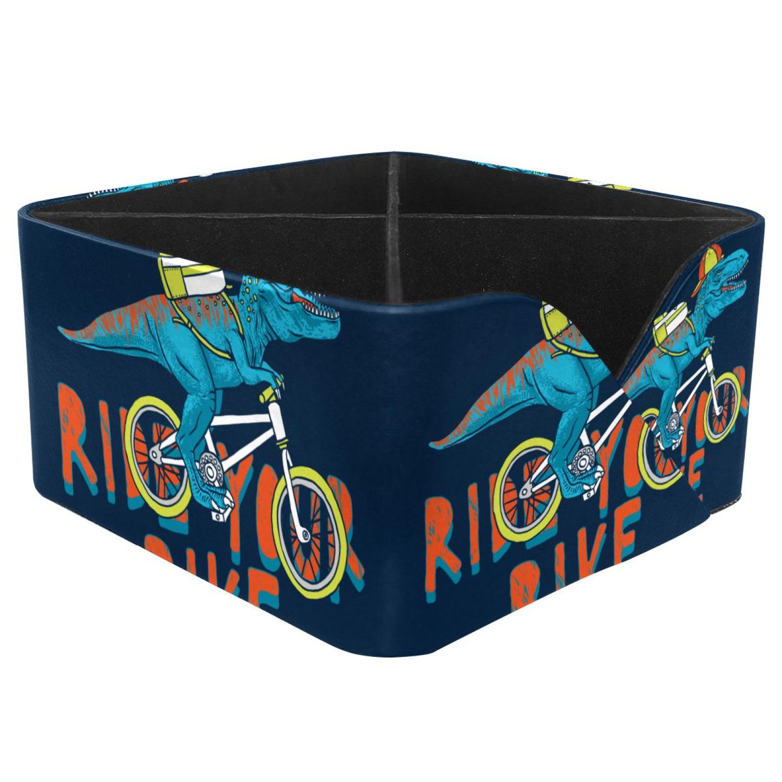 OWNTA Dinosaur Bike Pattern Square Pencil Storage Case with 4 ...