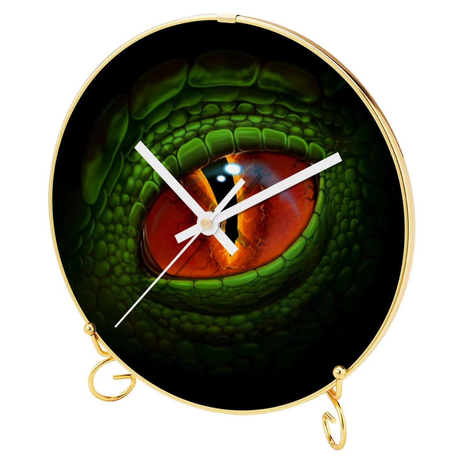 OWNTA Dinosaur Eye Pattern Round Printed Wall Clocks with Hooks and ...