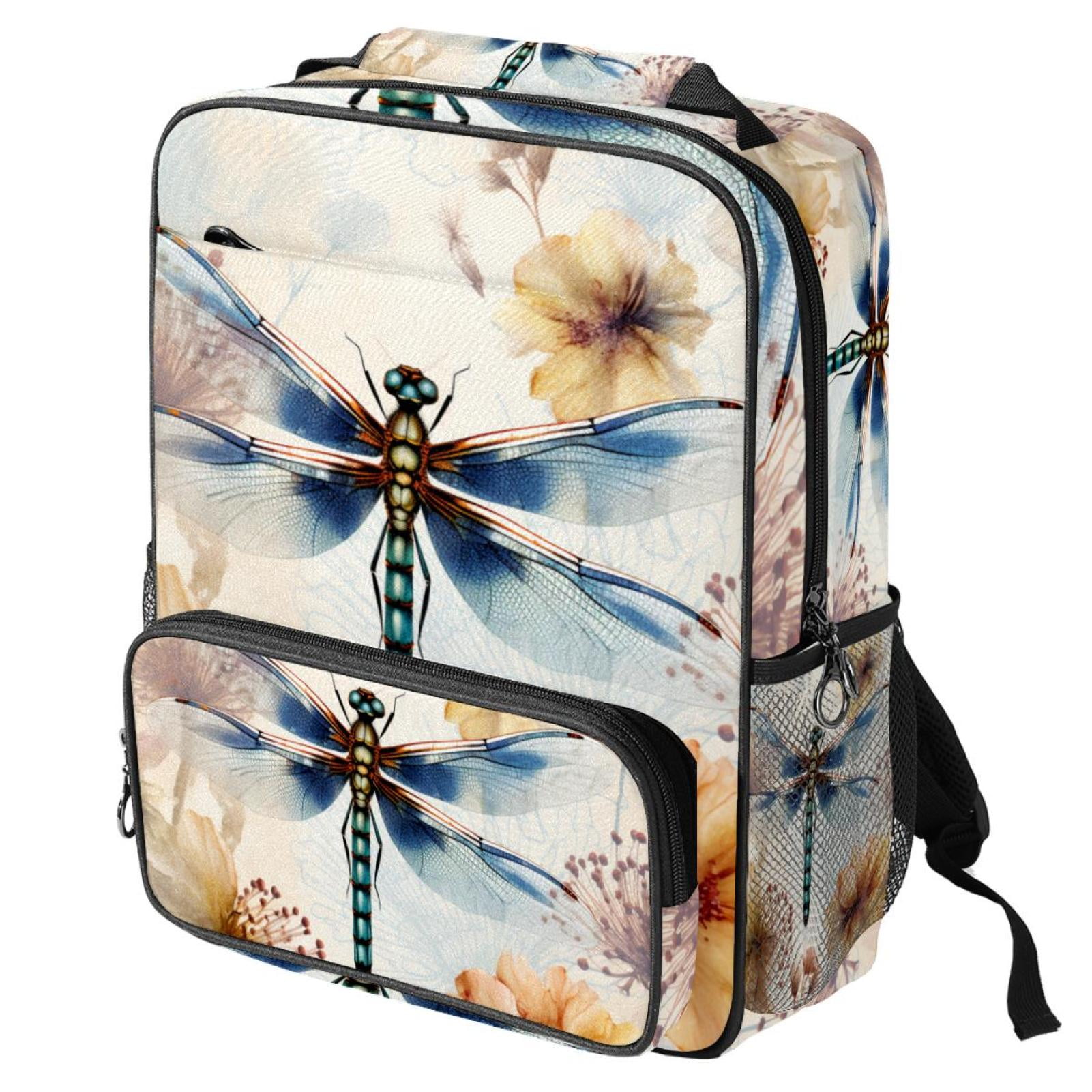 OWNTA Dragonfly Travel School Backpack for Women Men,Small Laptop ...