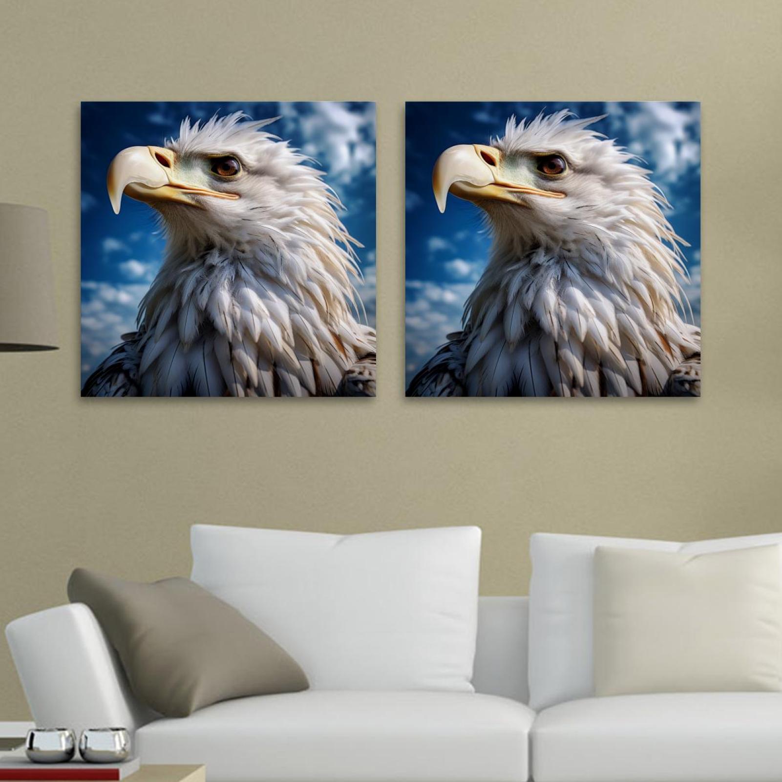 OWNTA Eagle Pattern 2PC Canvas Wall Art Paintings for Living Room ...