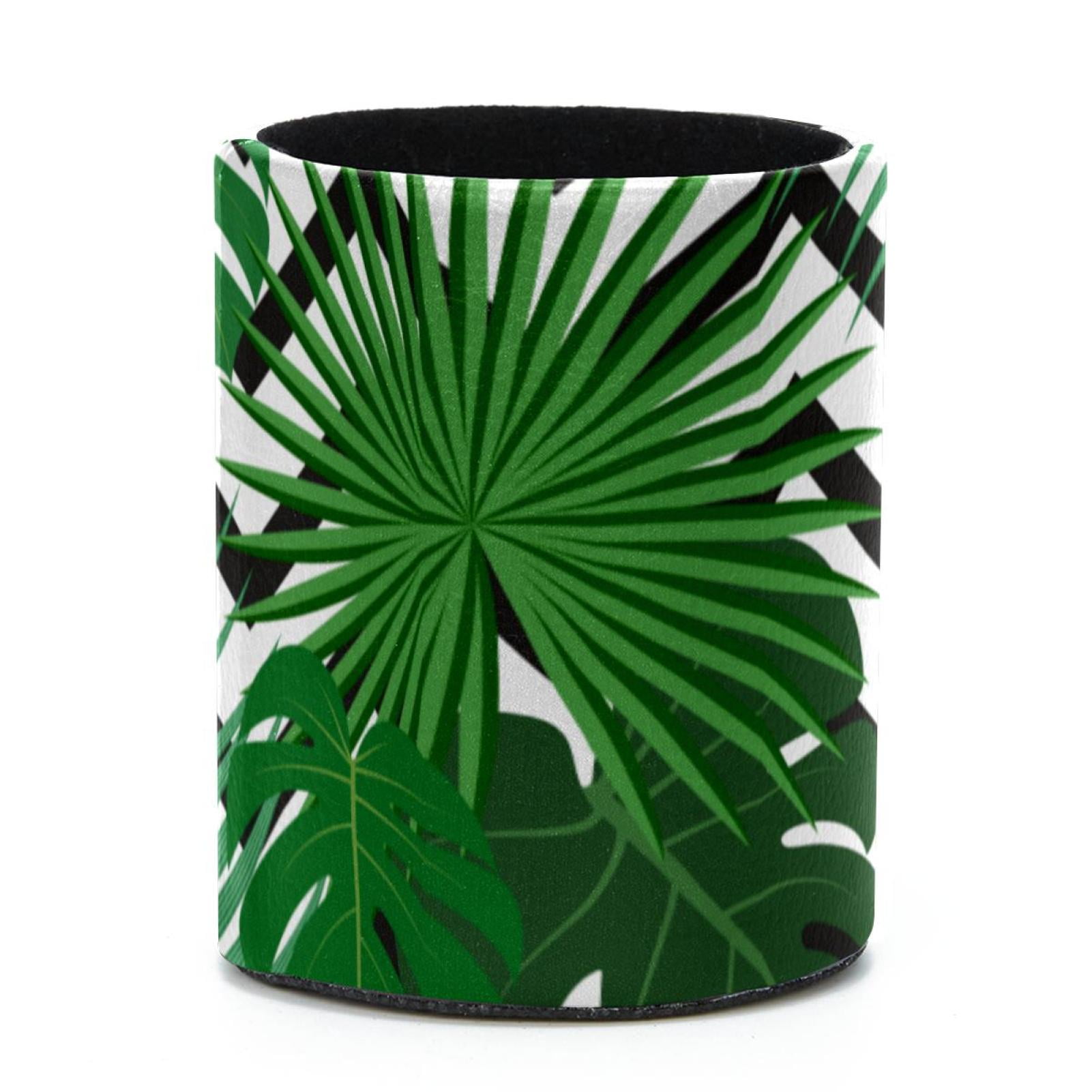 Ownta Exotic Jungle Tropical Palm Leaves With Black White Zig Zag
