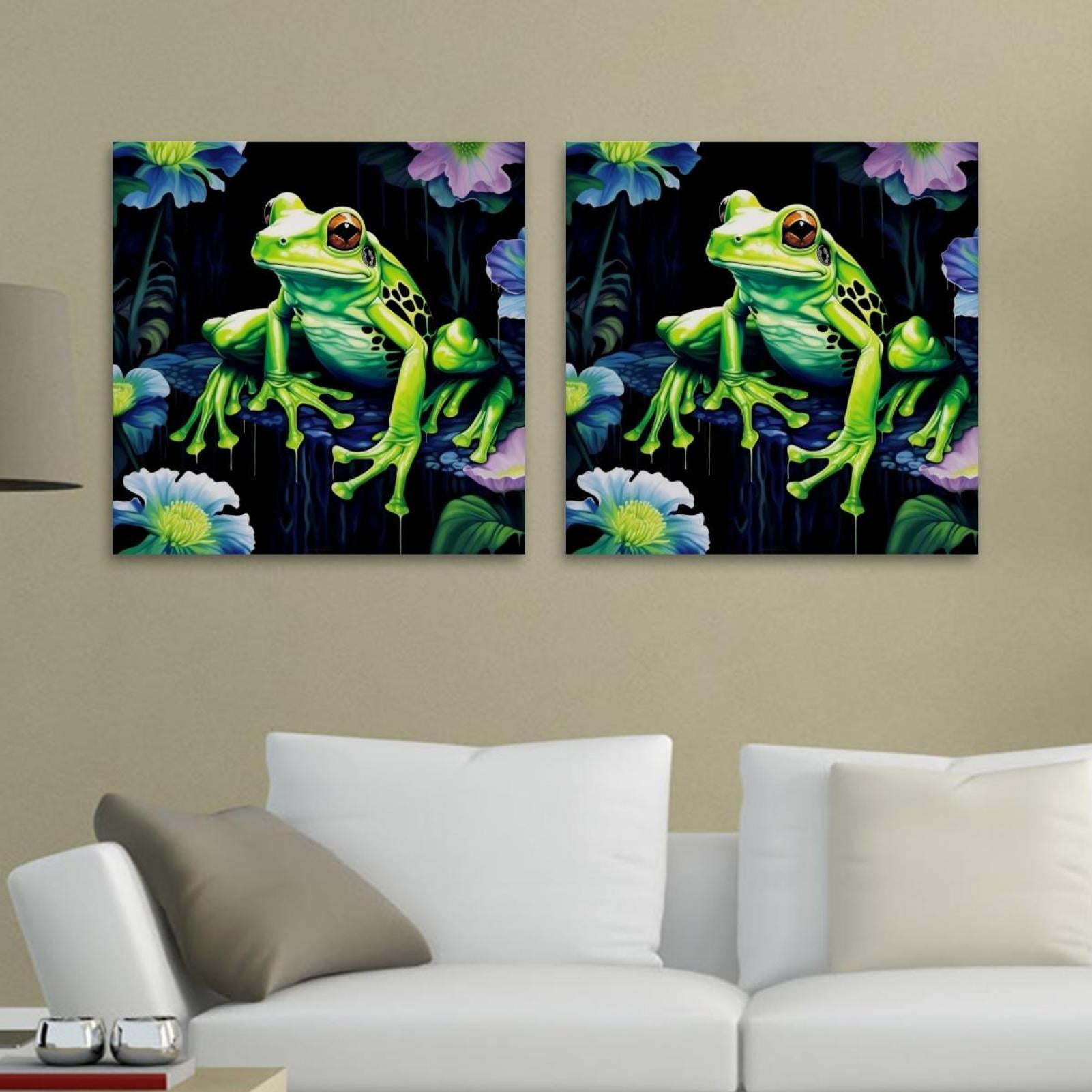 OWNTA Frog Pattern 2PC Canvas Wall Art Paintings for Living Room Canvas ...