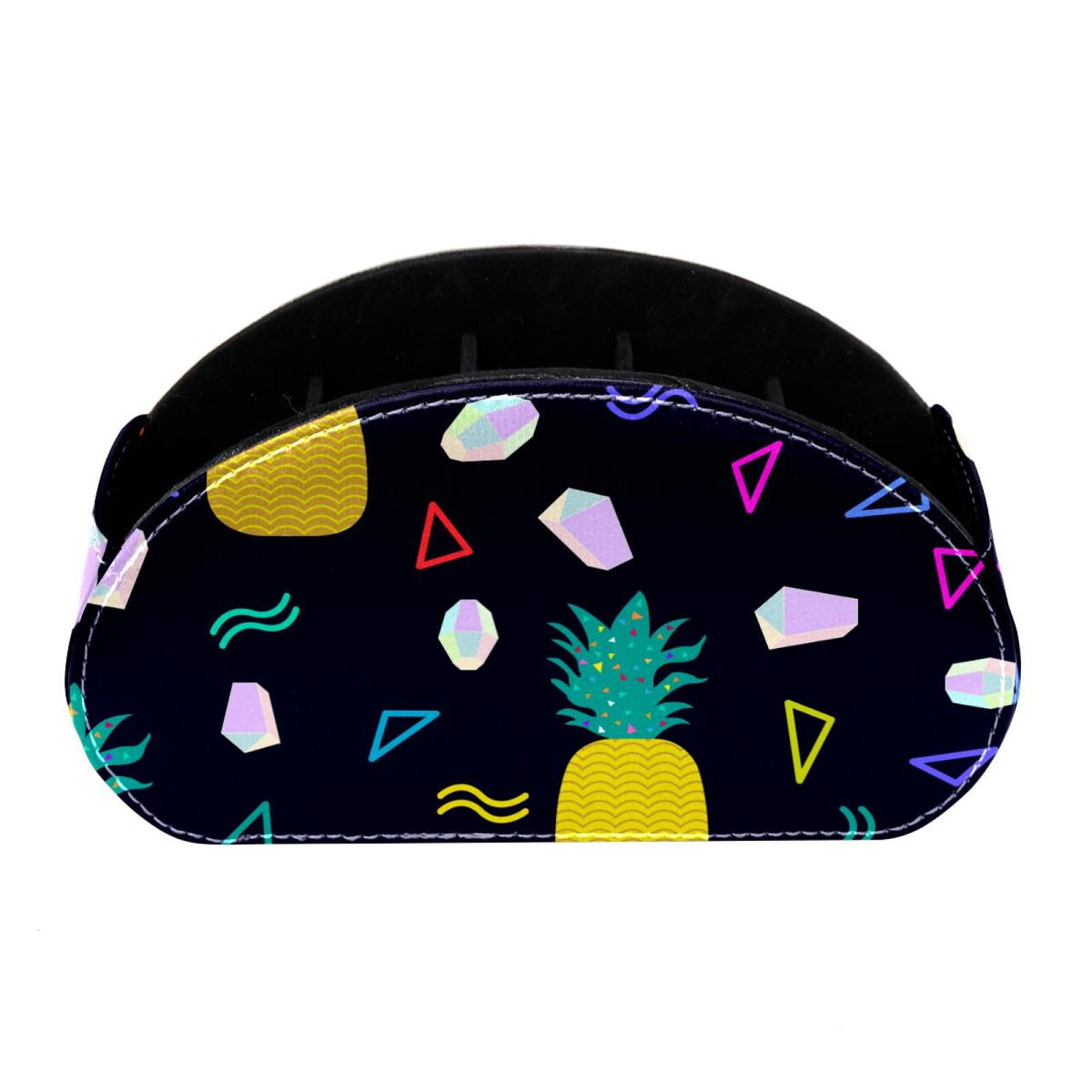 Ownta Fruit Pineapple Geometric Pattern Pvc Leather Brush Holder With