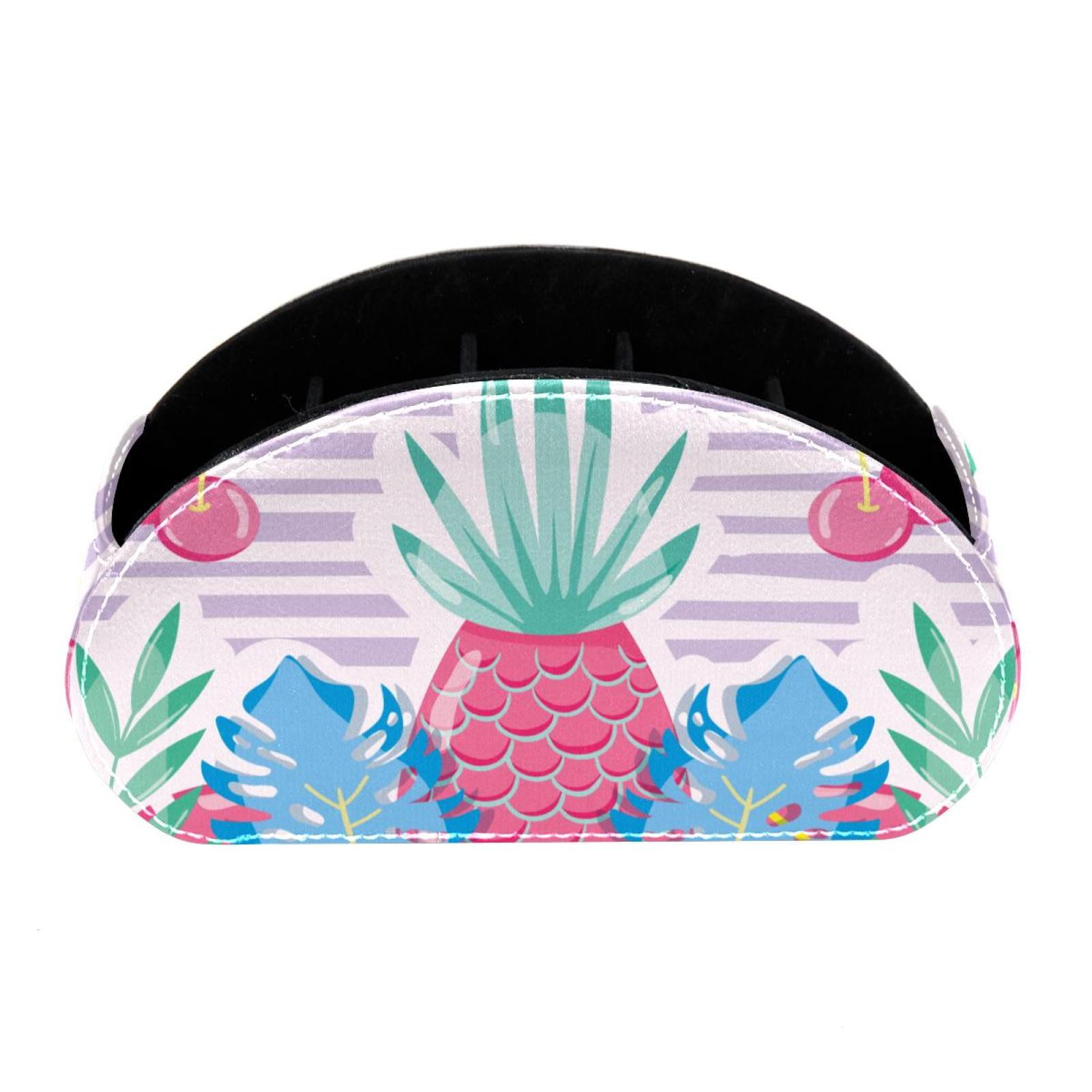 Ownta Fruits Pattern Pvc Leather Brush Holder With Five Compartments
