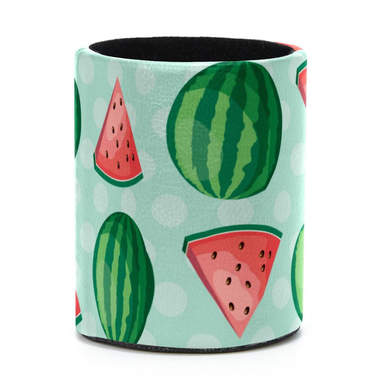 Ownta Fruits Watermelon Pattern Pvc Leather Cylinder Pen Holder