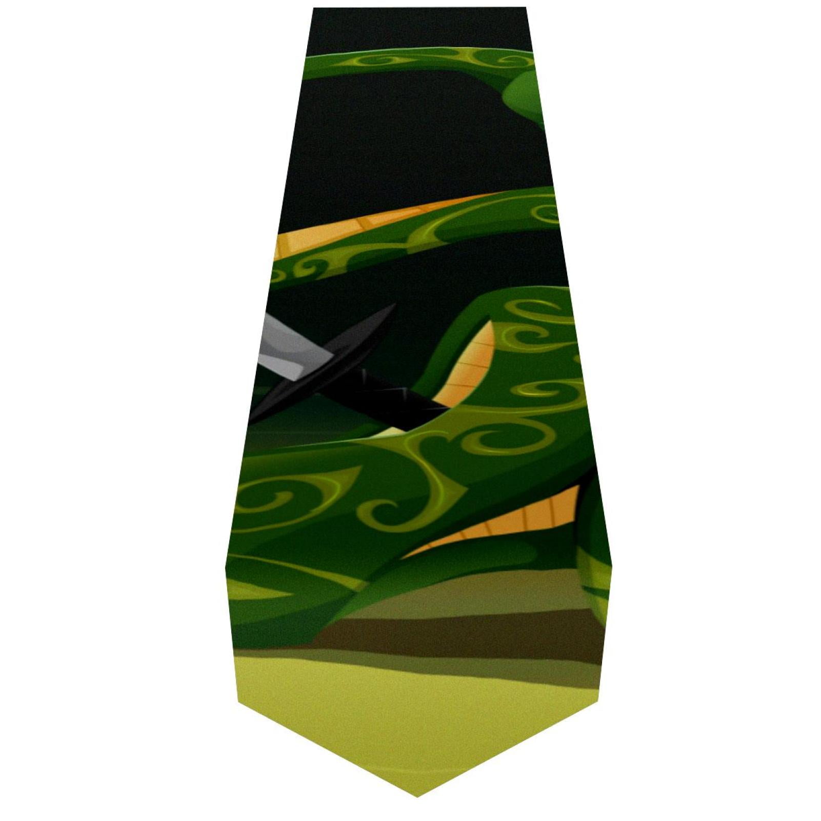 OWNTA Green Chinese Snake Pattern Elegant Polyester Table Runner ...