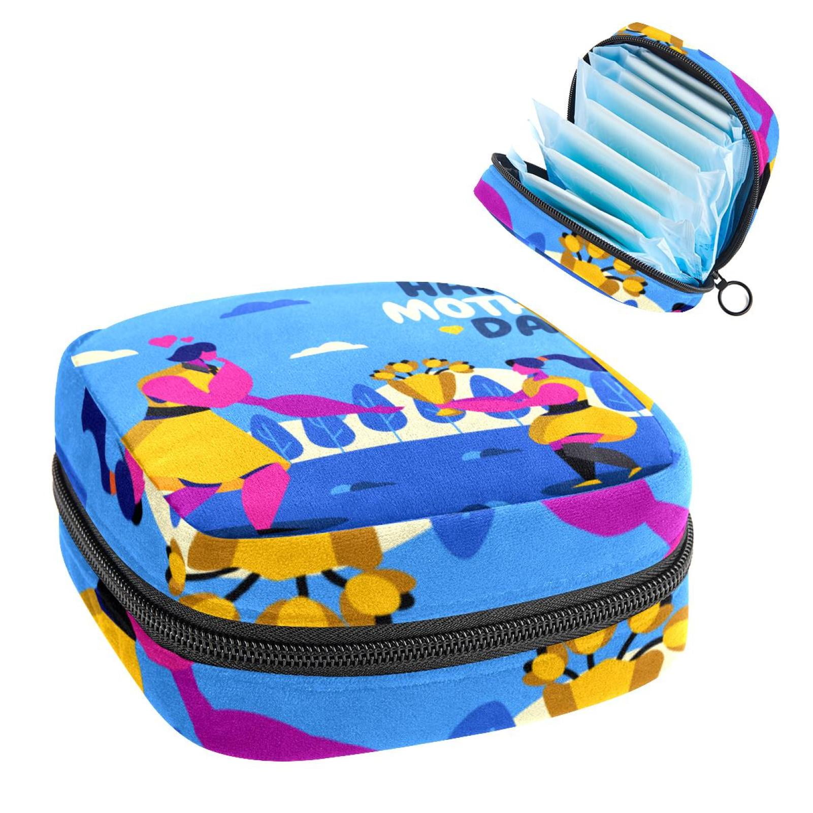 Ownta Happy Mothers Day Blue Pattern Premium Storage Bag Period Purse