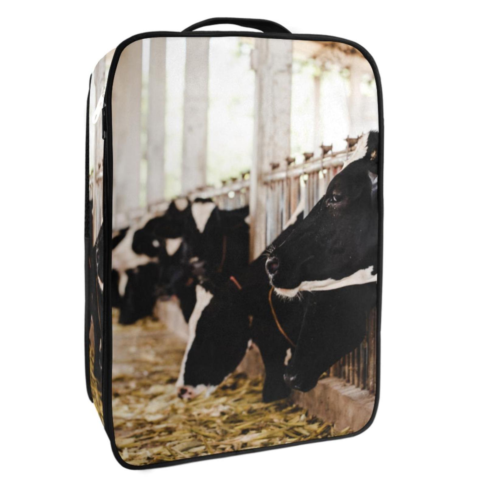 OWNTA Heads of Black and White Cows Pattern Premium Polyester Shoe Box ...