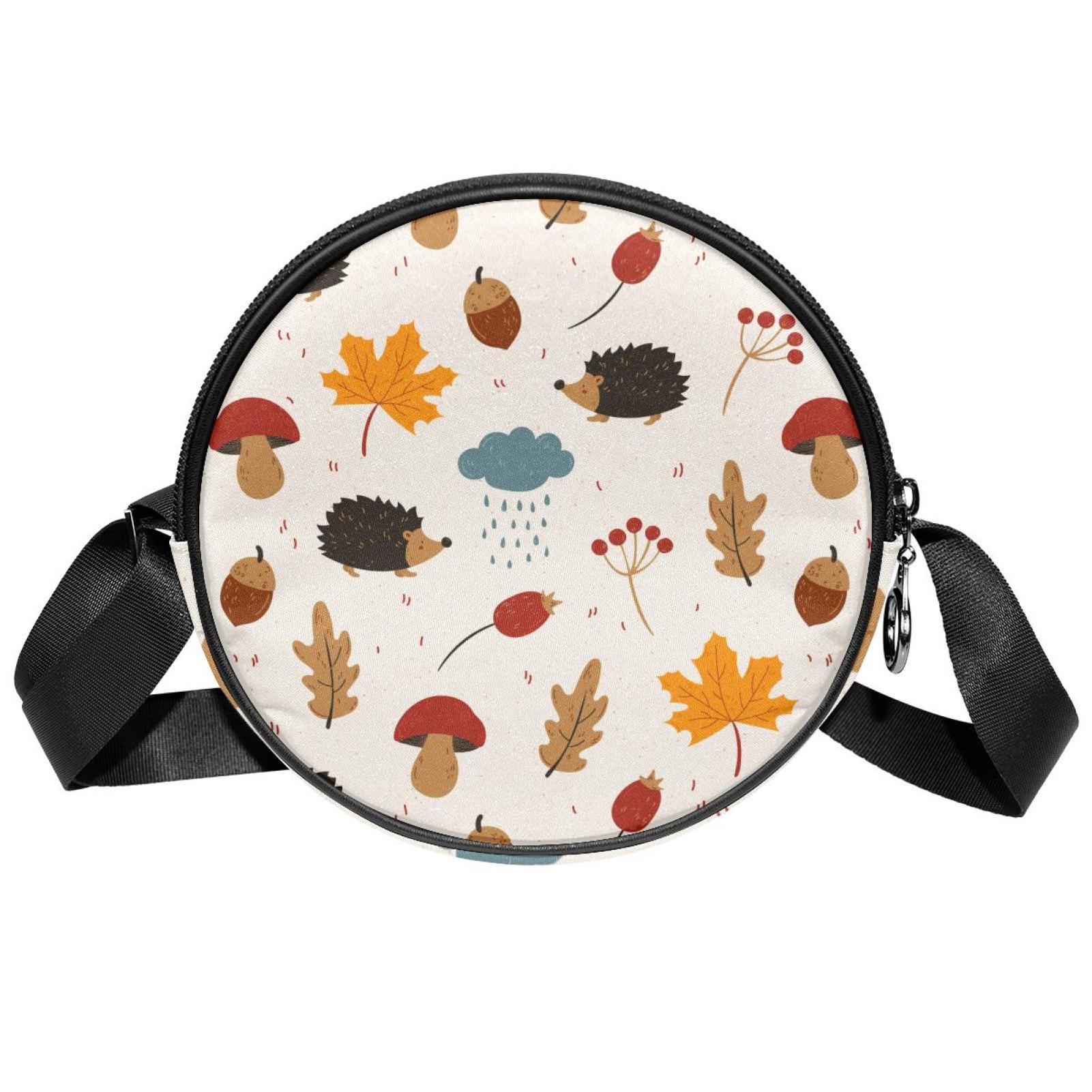 OWNTA Hedgehogs Acorns Maple Leaves Mushroom Pattern Stylish Twill and ...