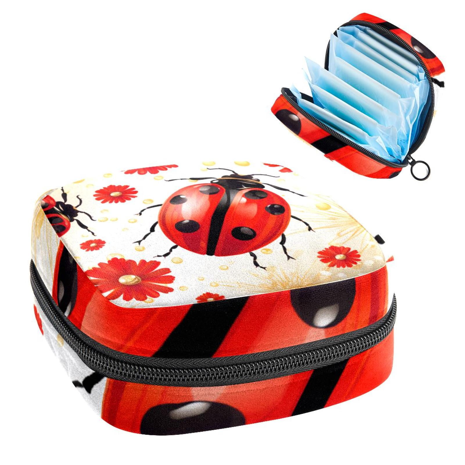 Ownta Ladybug Pattern Premium Storage Bag Period Purse Pencil Pouch
