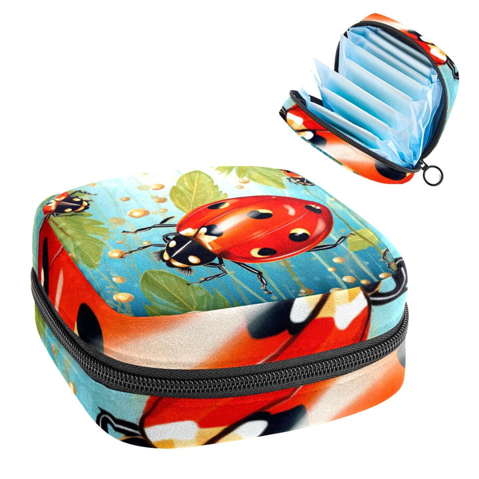 Ownta Ladybug Pattern Premium Storage Bag Period Purse Pencil Pouch