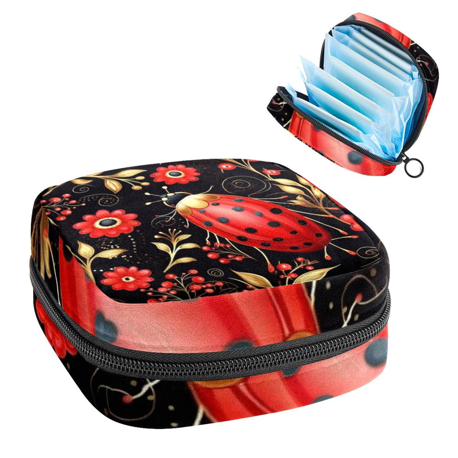 Ownta Ladybug Pattern Premium Storage Bag Period Purse Pencil Pouch