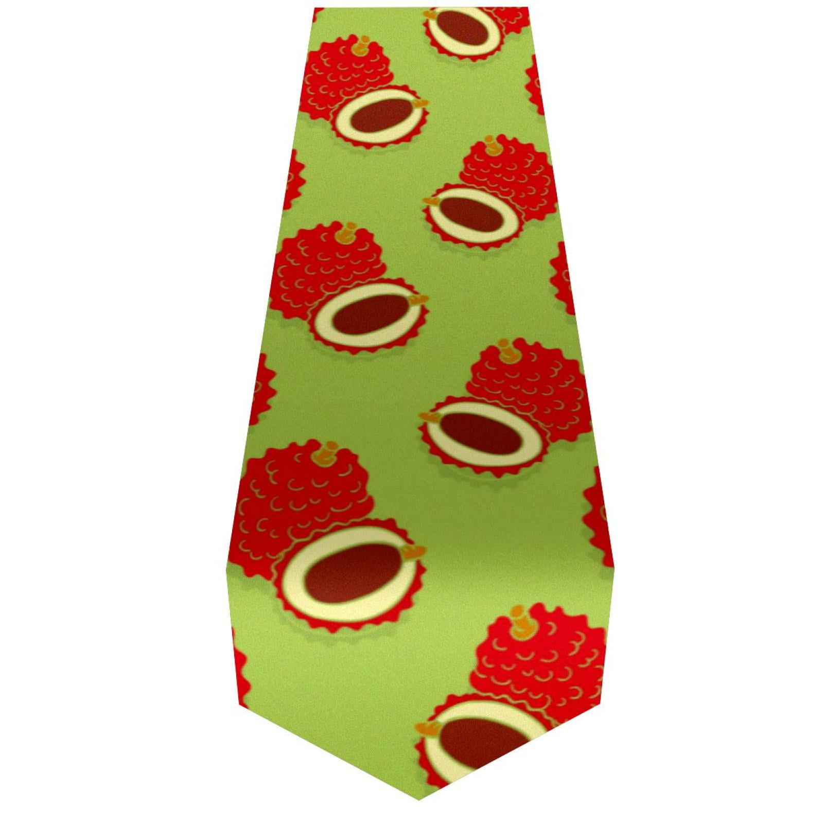 Ownta Lychee Fruits Pattern Green Background Pattern Elegant Polyester