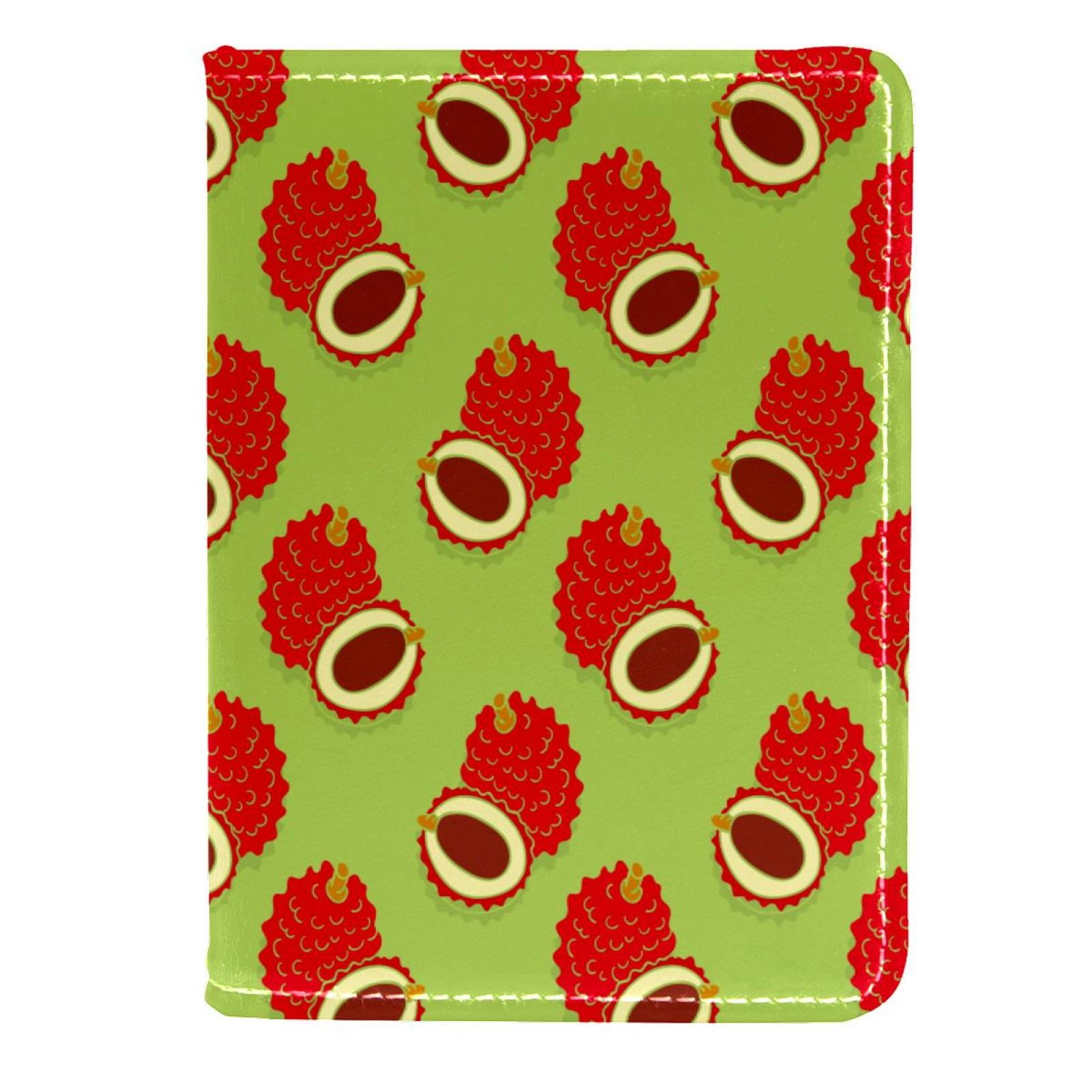 Ownta Lychee Fruits Pattern Green Background Pattern Pu Leather