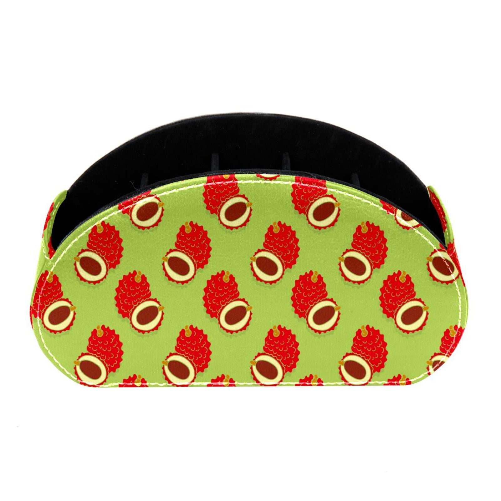 Ownta Lychee Fruits Pattern Green Background Pattern Pvc Leather Brush