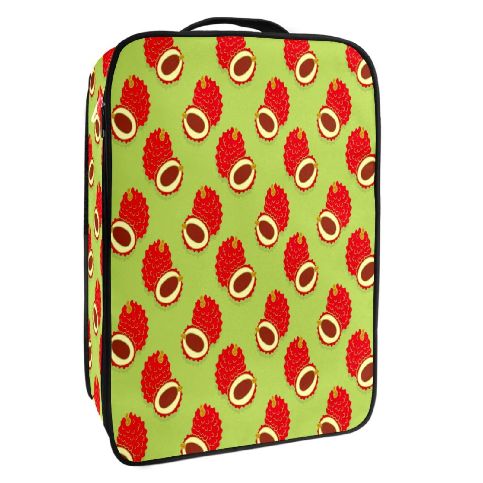 Ownta Lychee Fruits Pattern Green Background Pattern Premium Polyester